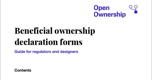 Beneficial ownership declaration forms: Guide for regulators and ...